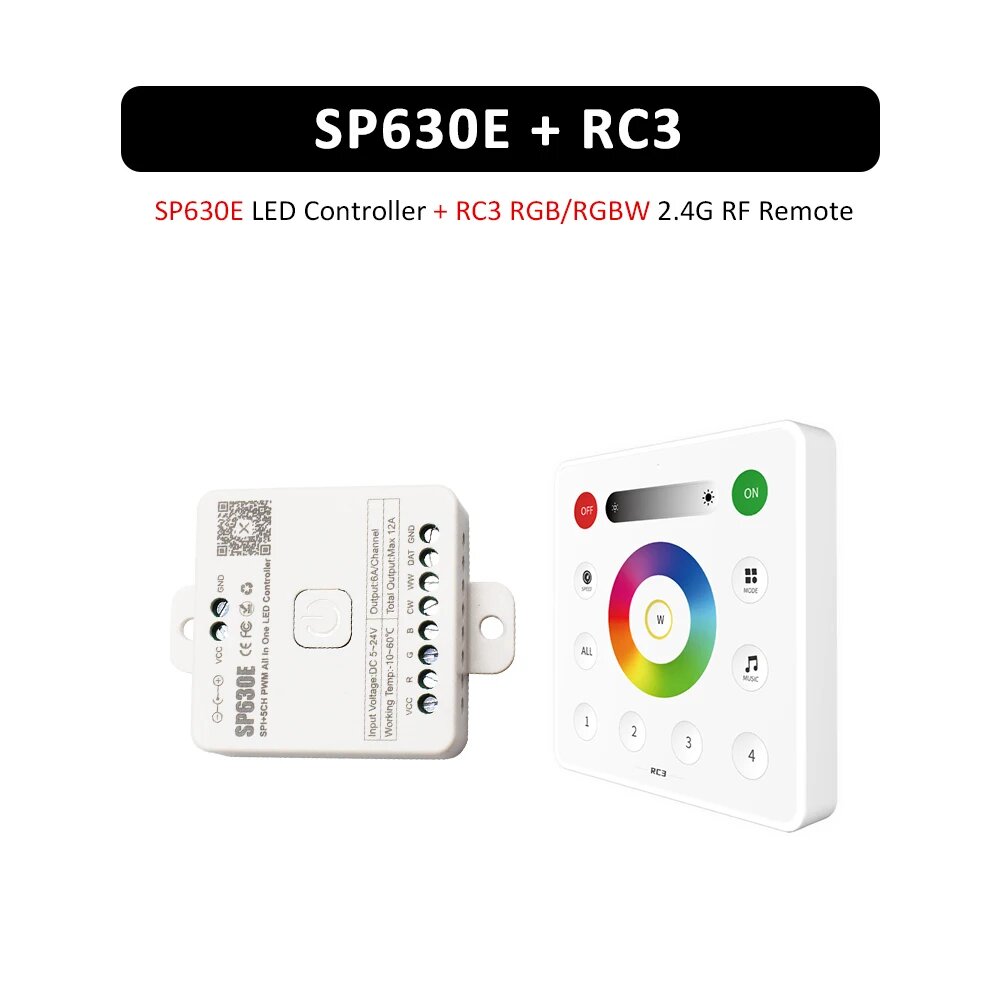 SP630E LED контроллер + RC3 RGB/RGBW 2.4G
