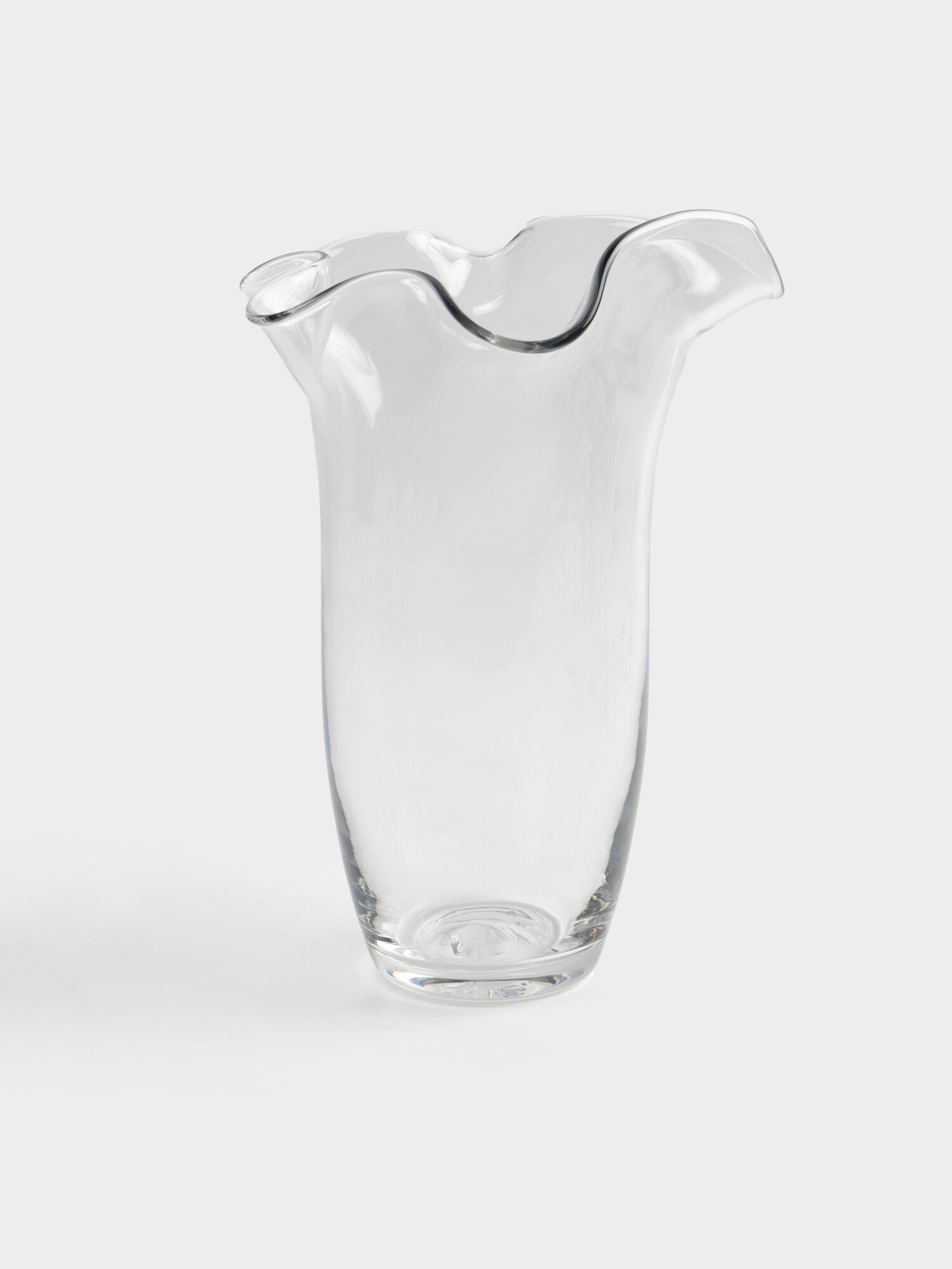 Ваза для цветов Kuchenland, высота 30 см, стекло, Волнистые края, Clear wave
