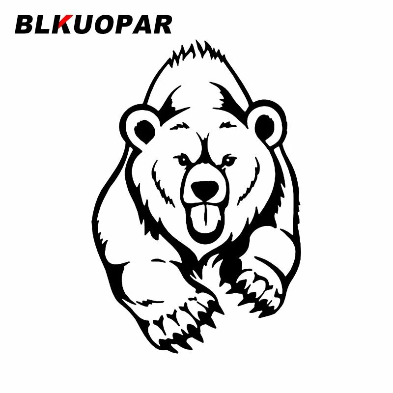 Наклейка на авто "Гризли" черная, BLKUOPAR