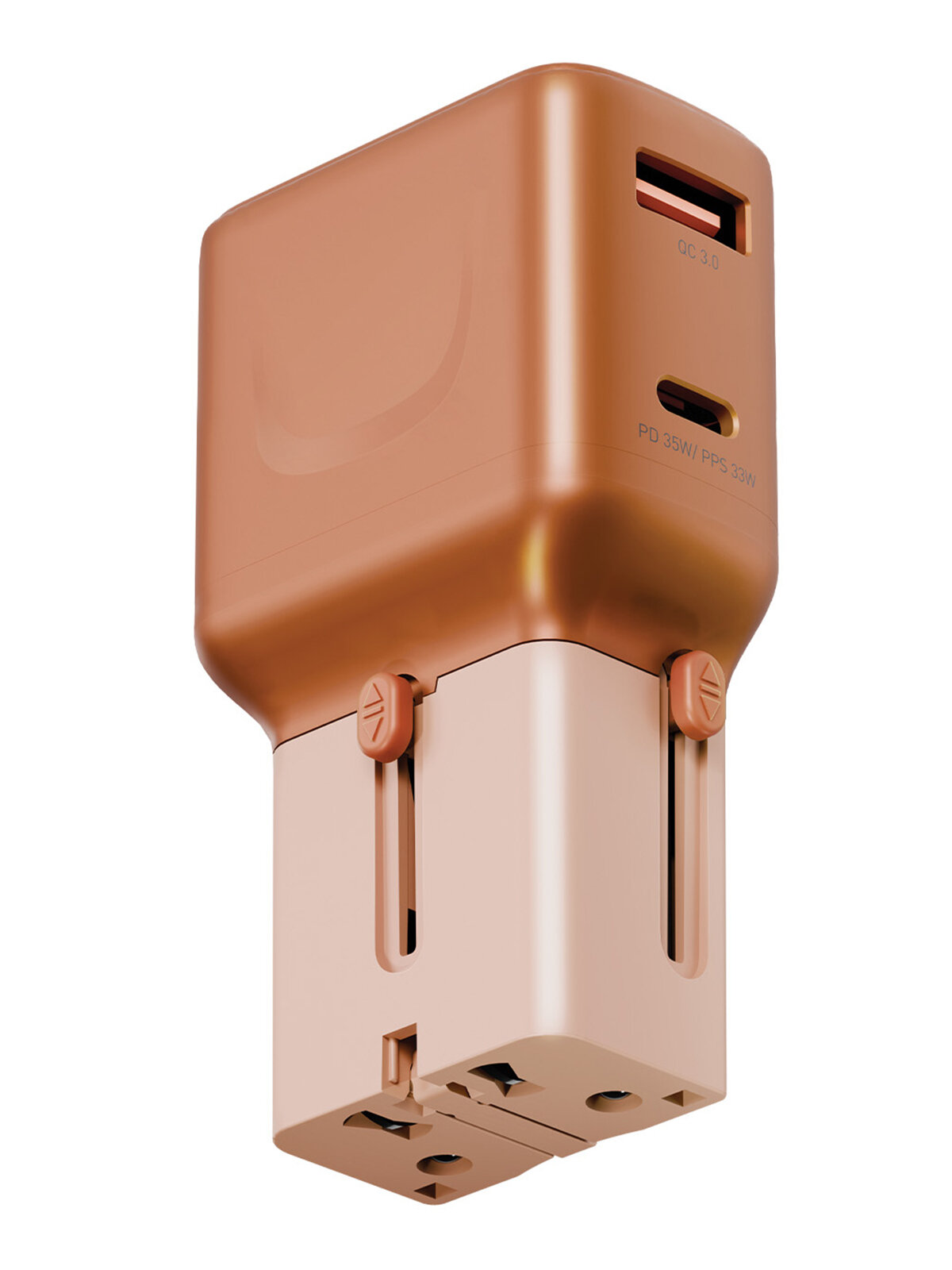 Зарядное устройство Energea TravelGo adapter 35, быстрая зарядка, со сменными вилками, USB-C + USB-A, PD 35W, PPS 33W