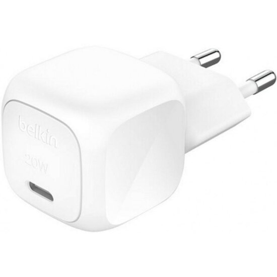 Сетевое зарядное устройство Belkin 20Вт, BoostCharge, Compact USB-C Wall Charger, белый