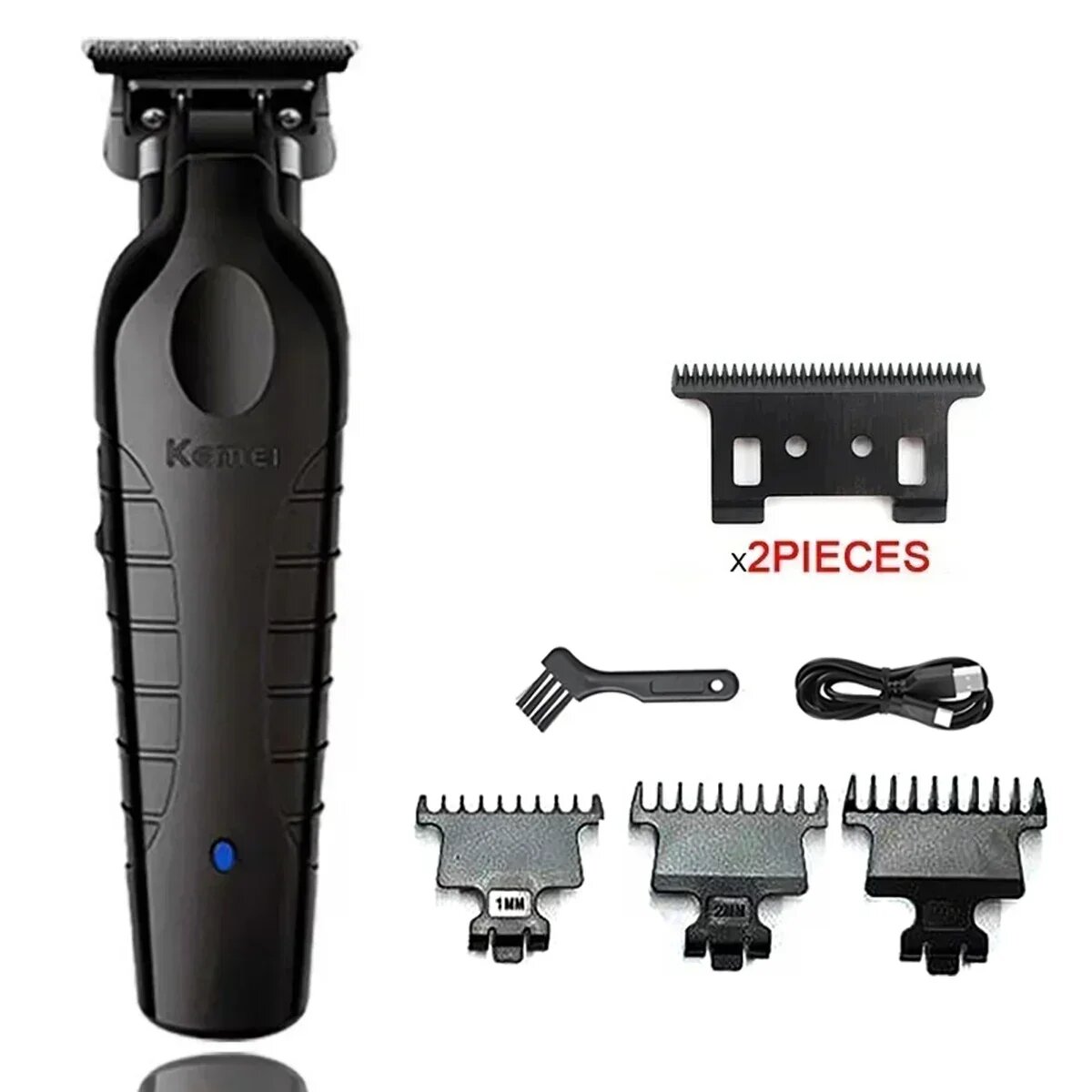Kemei KM-2299 черный триммер для волос с керамикой
