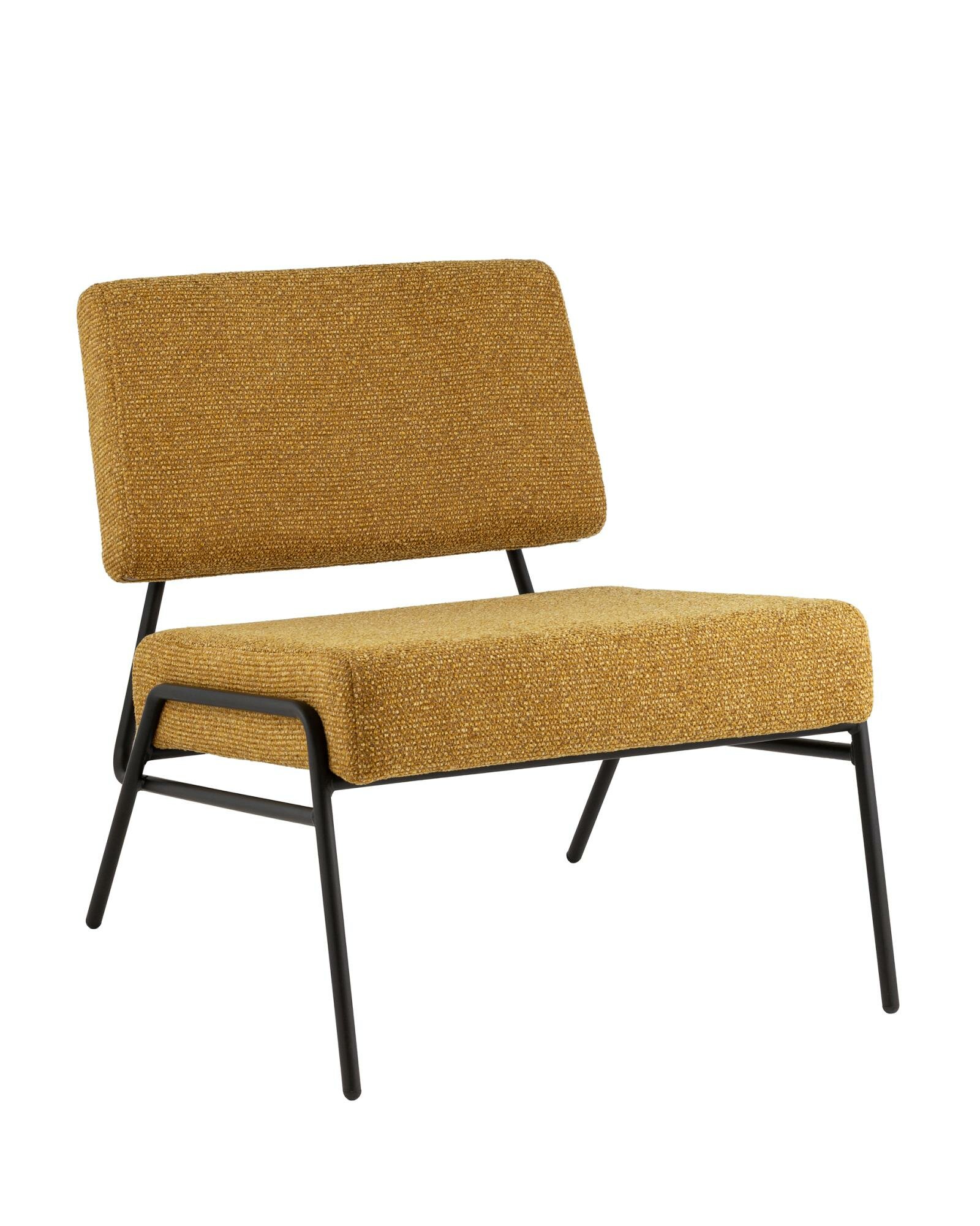 Кресло Теллинг STOOL GROUP коричневый, ткань и металл, мягкое сиденье, без подлокотников