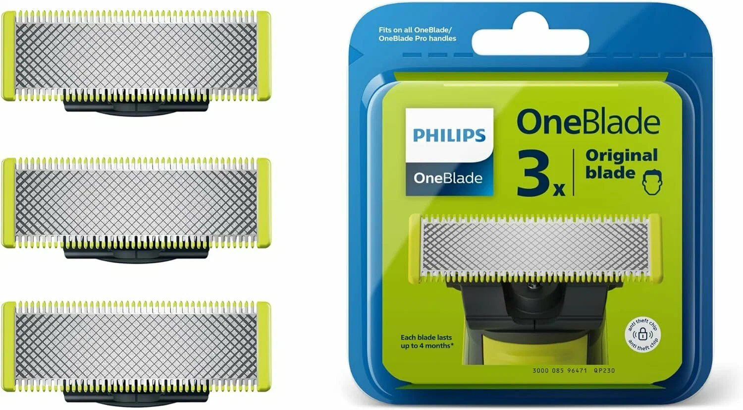 Сменные лезвия для Philip QP230/50 QP2520 QP2530 QP2620 OneBlade и OneBlade Pro, 3 шт