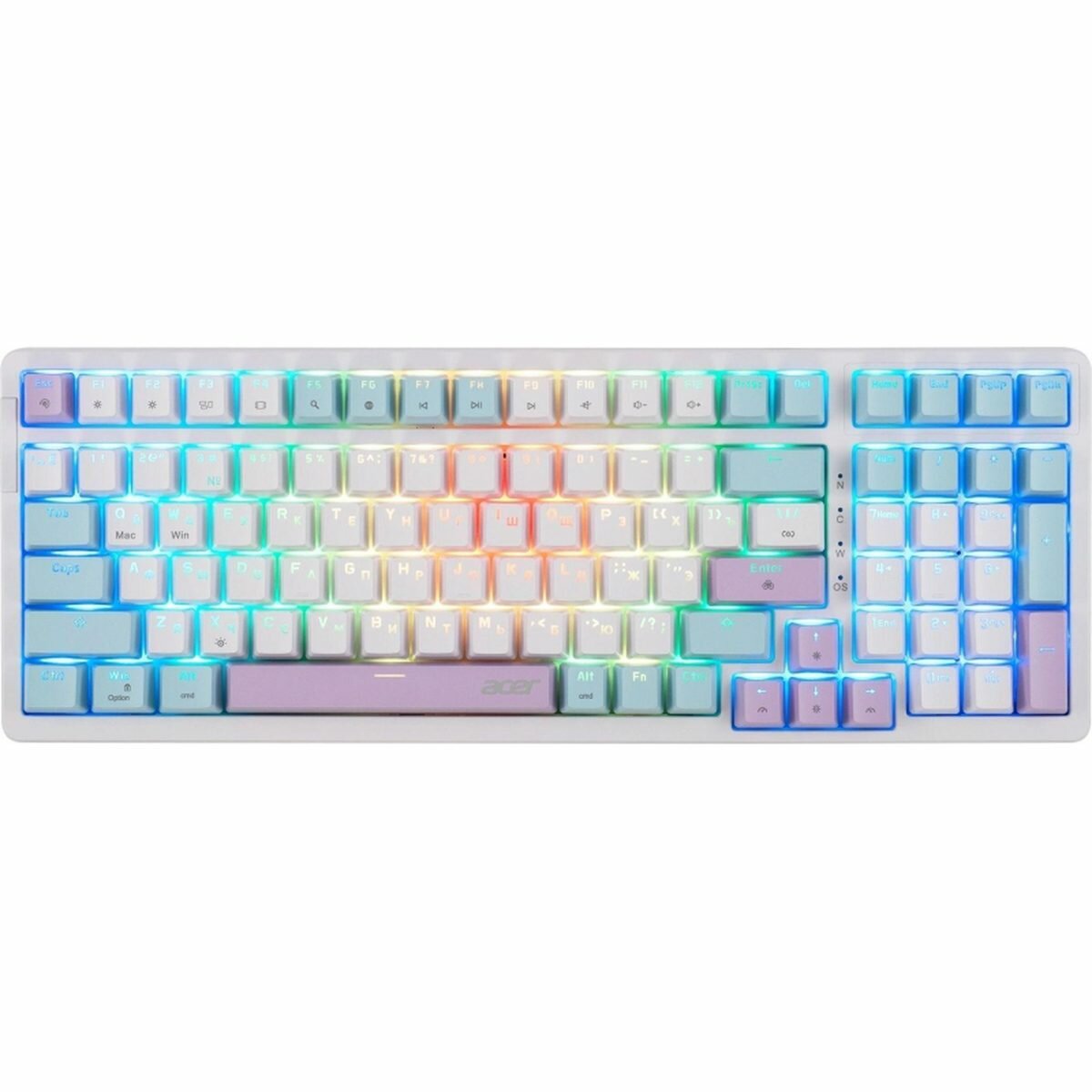 Клавиатура Acer OKW304 белая-фиолетовая (ZL. KBDCC.01V)