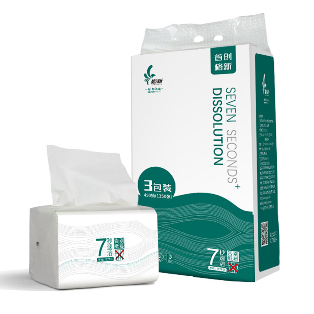3 Пакета Бумажные Провода Ткань 3-Слойные Мульти-Фолд Индивидуальные Пакеты Для Путешествий Быстро Растворимые Туалетные Бумаги Белого Цвета 150 Листов В Пакете Розмер 180*120мм Из Сырых Древесных Pulp