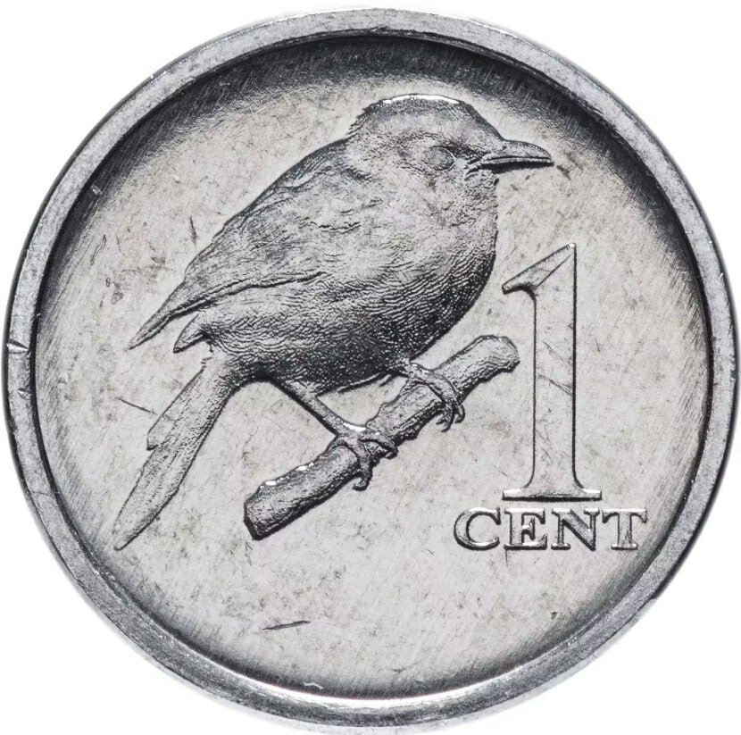 Острова Кука 1 цент 2017 "Птица Крапивник"