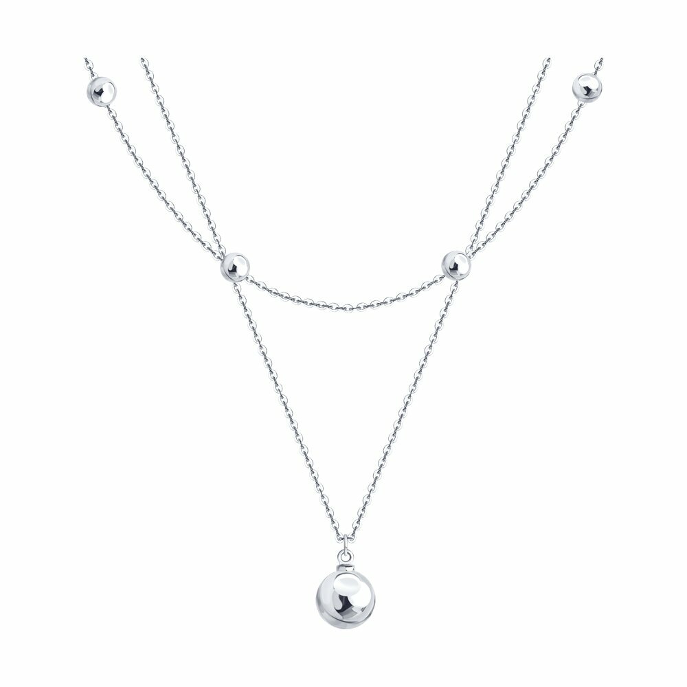 Колье, серебро, 925 проба, родирование