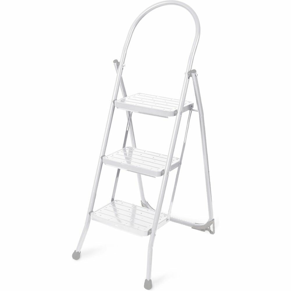 Стремянка Nika широкие ступени, белая, нагрузка до 120 кг СМШ3/Б