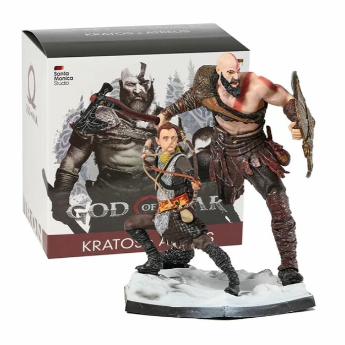 Фигурка Кратос и Атрей Бог Войны, Kratos and Atreus God of War, (20см)