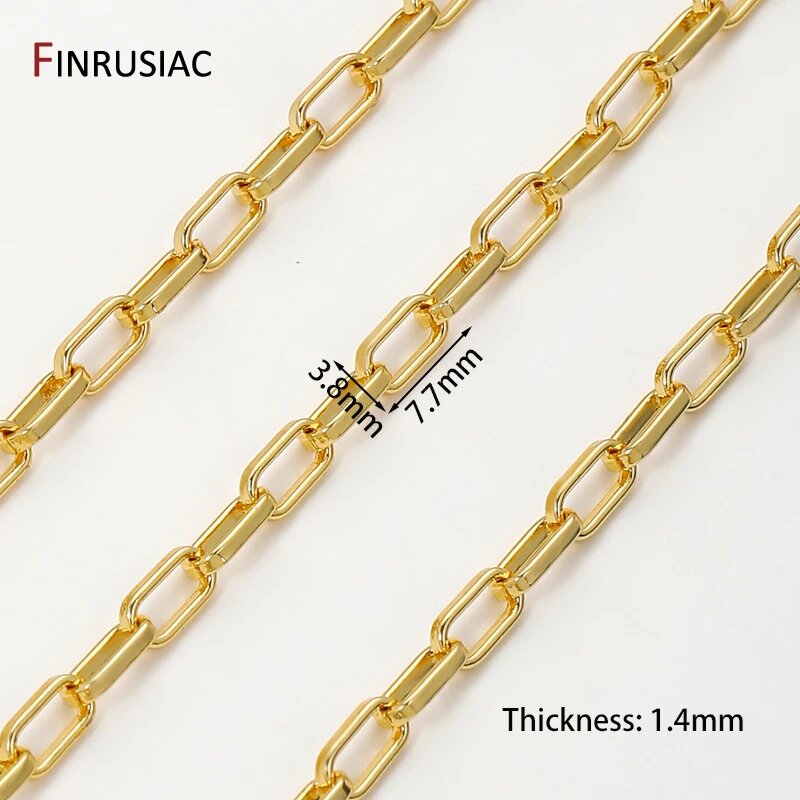 Кубинская цепочка из латуни с золотым покрытием FINRUSIAC