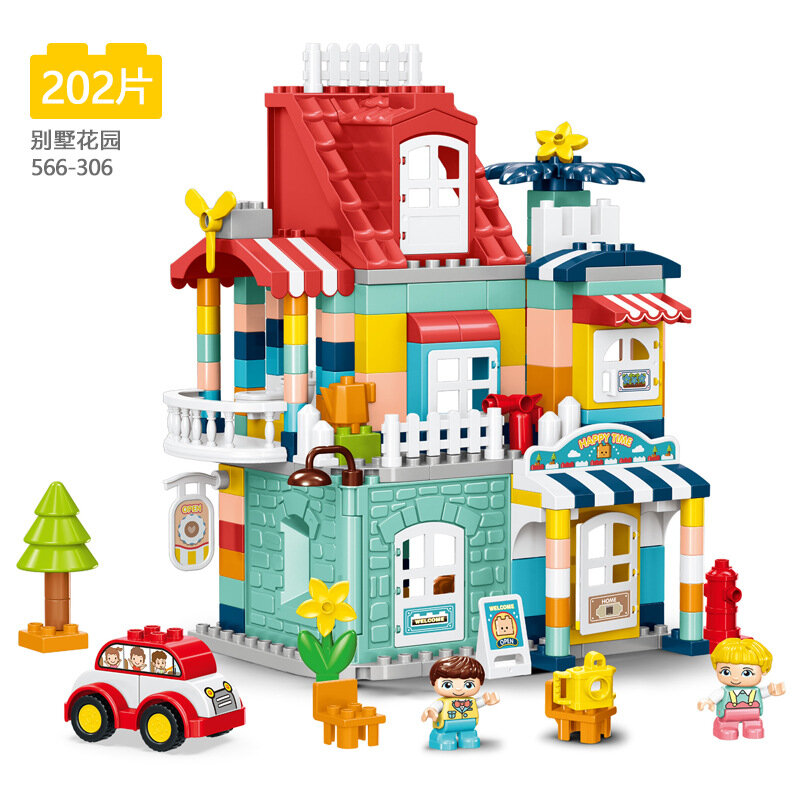 Крупногабаритные развивающие строительные блоки для детей, игрушки для ролевых игр девочек, домик, вилла, подарок.