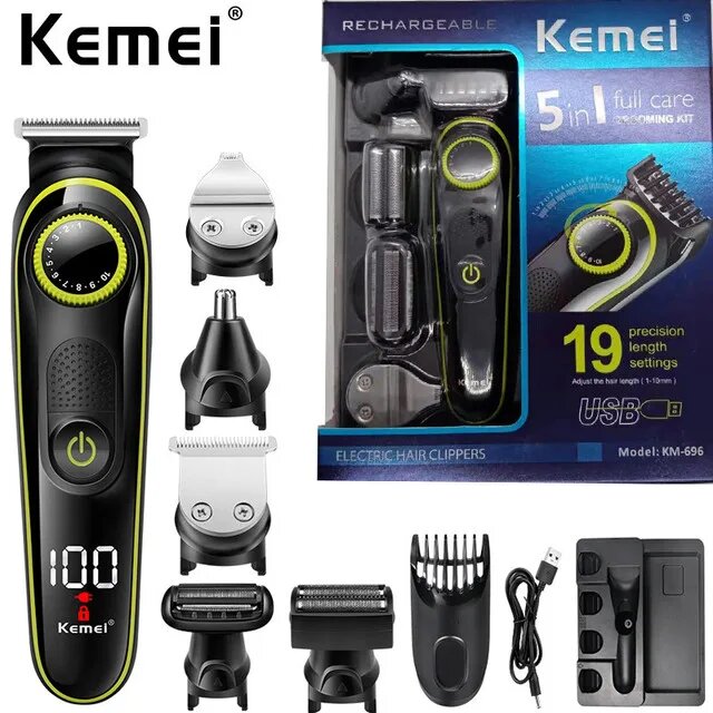 Kemei электрическая машинка для стрижки волос KM696