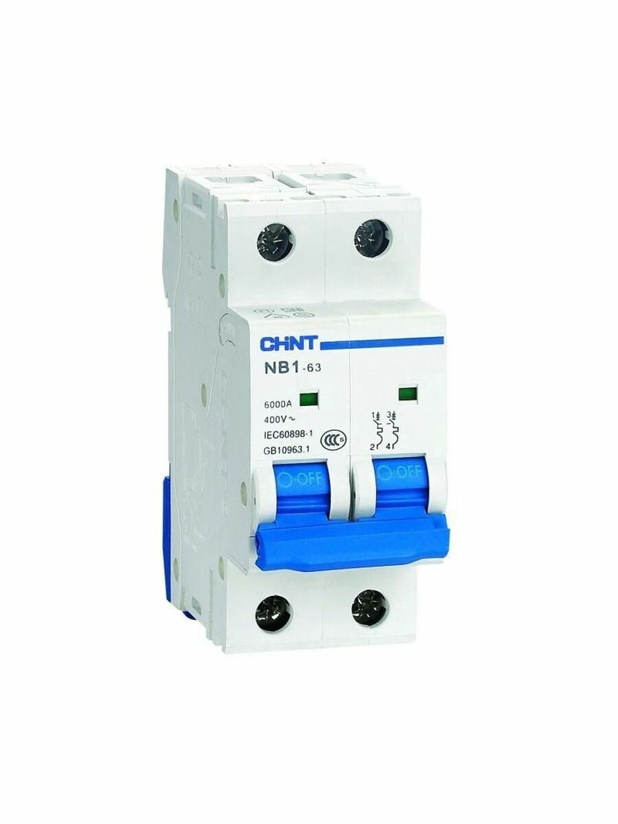 Автоматический выключатель CHINT 2п C 40А 6кА NB1-63 (R), 179665
