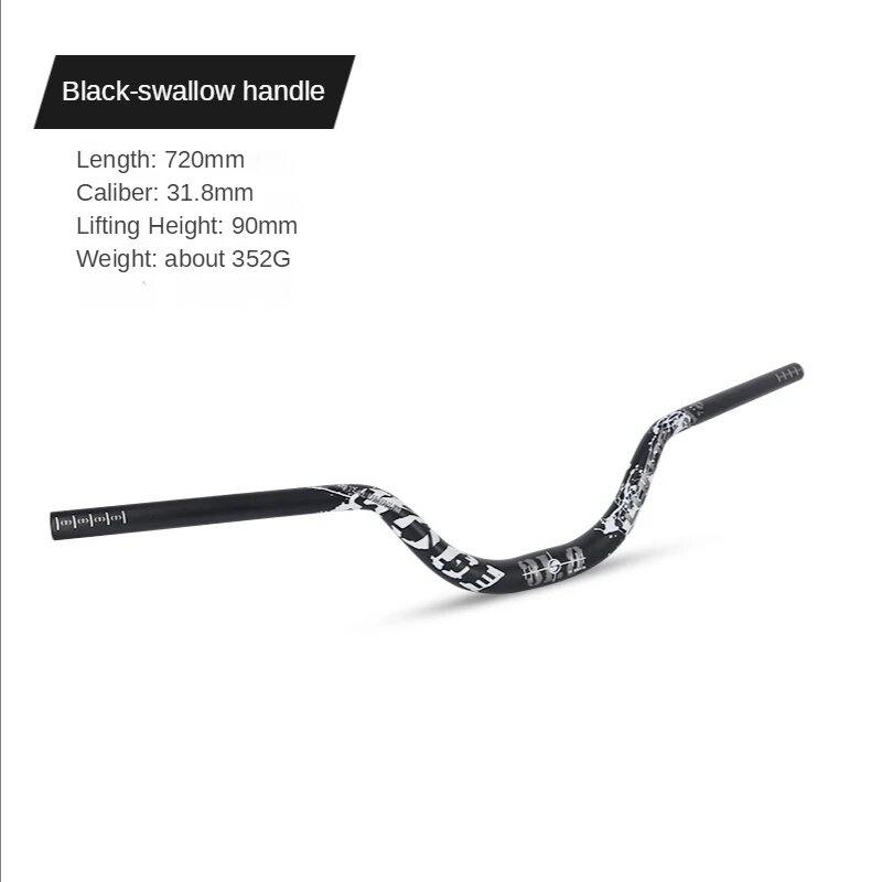 Руль Lunje для горного велосипеда 90 мм Черный, 31.8 720mm Black