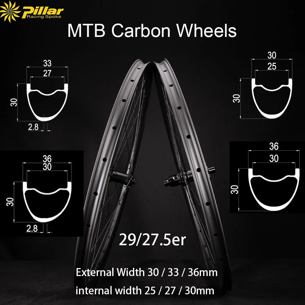 Карбоновые колеса Goldix Mullet для MTB 29"/27.5", 1280г