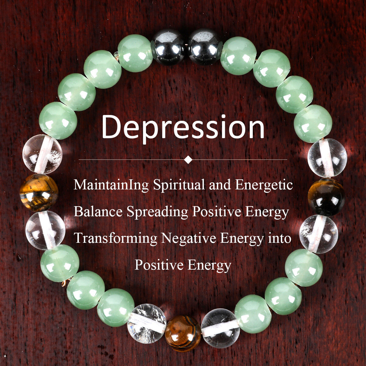 YM Mall Браслеты из бусин Тигровый глаз и кварц Энергия и здоровье