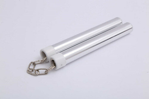 Оптовая продажа нунчаков из алюминиевого сплава с лентами, нунчаки из алюминиевого сплава для детских тренировок, нунчаки для выступлений.