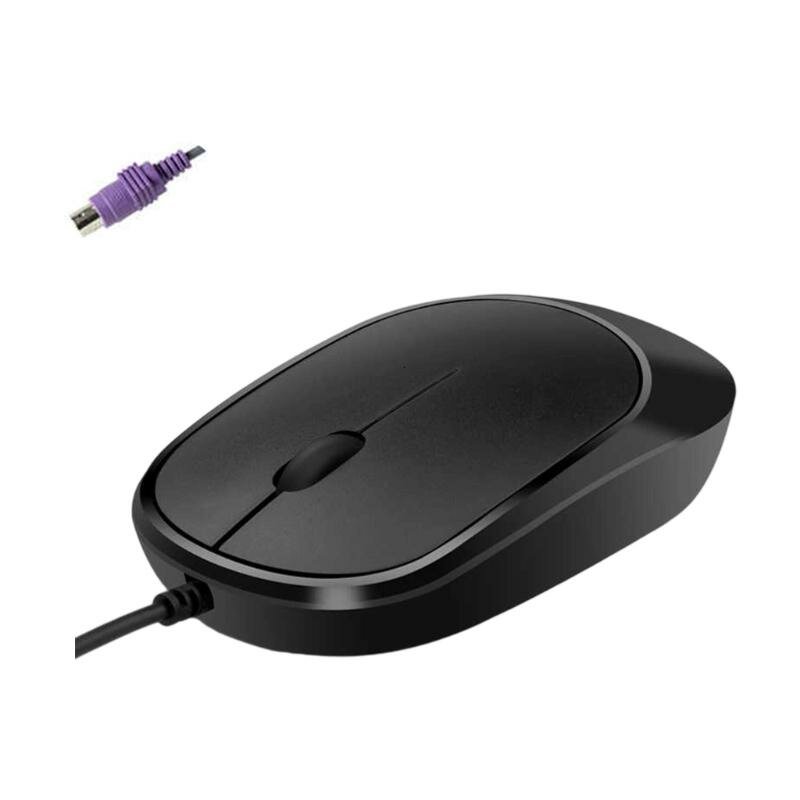 Эргономичная тонкая проводная мышь 1000DPI PS2/USB, Черный PS2