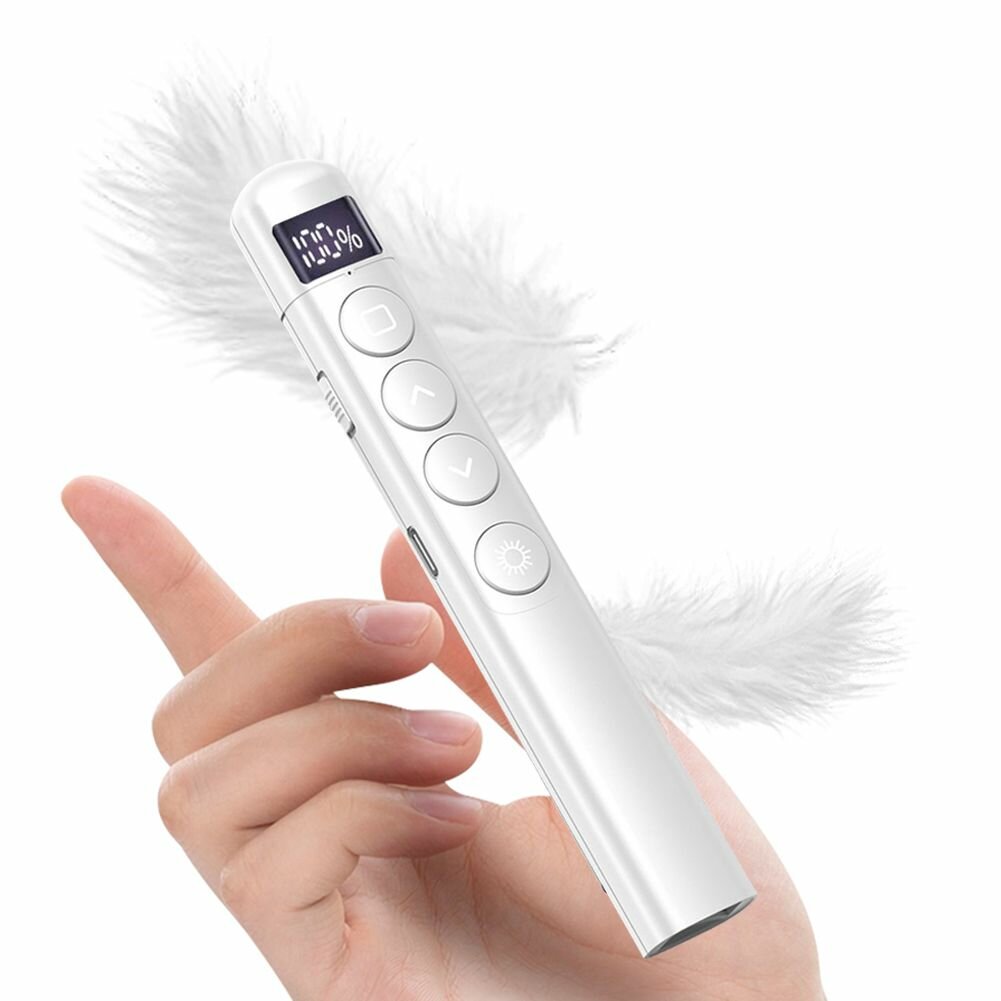 Лазерная указка S7 с приемником, белая, в комплекте кабель Type-C