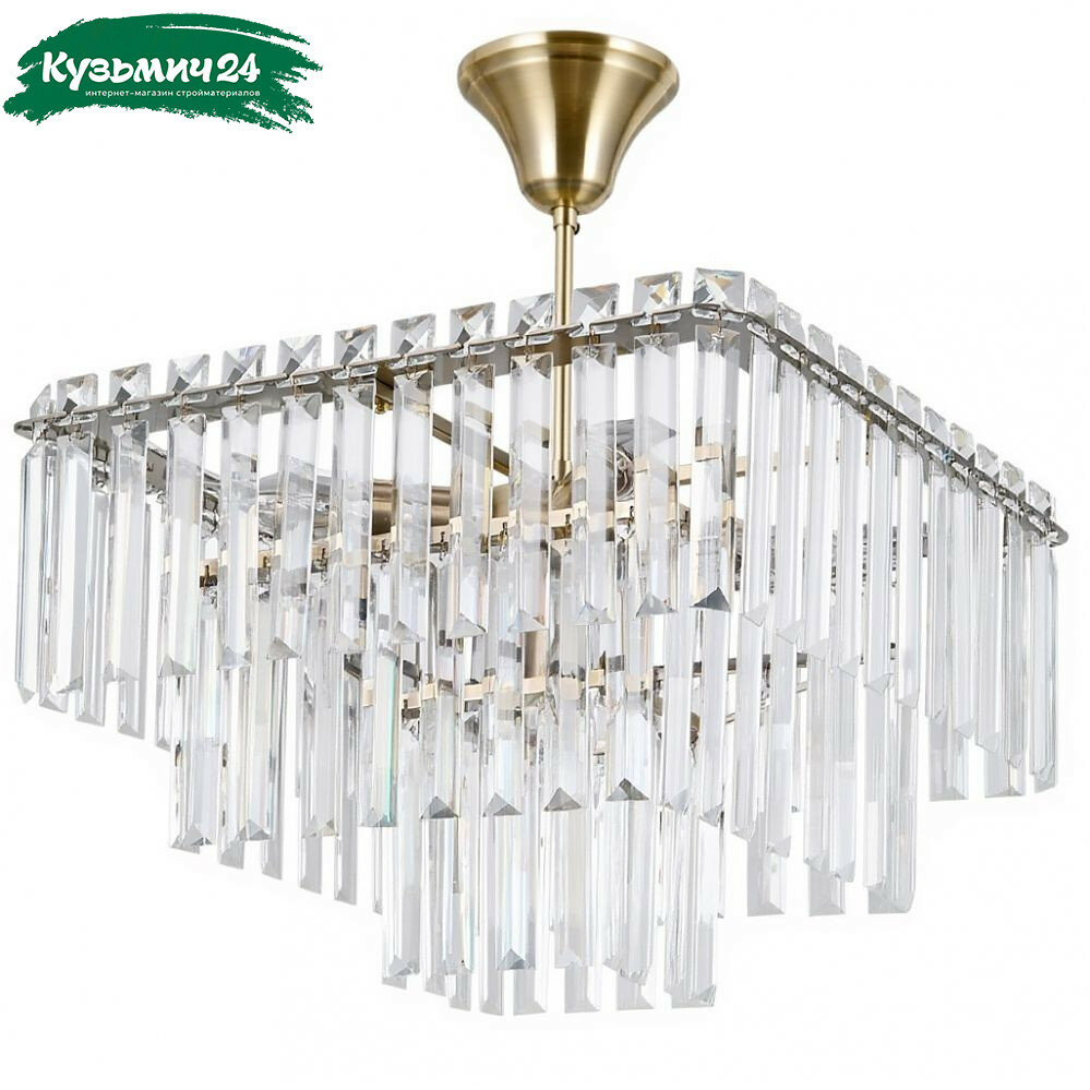 Люстра Illumico IL3535-5PSQ-25AB ELITE, 5 ламп, E14, 200 Вт, хрусталь, до 10 кв. м