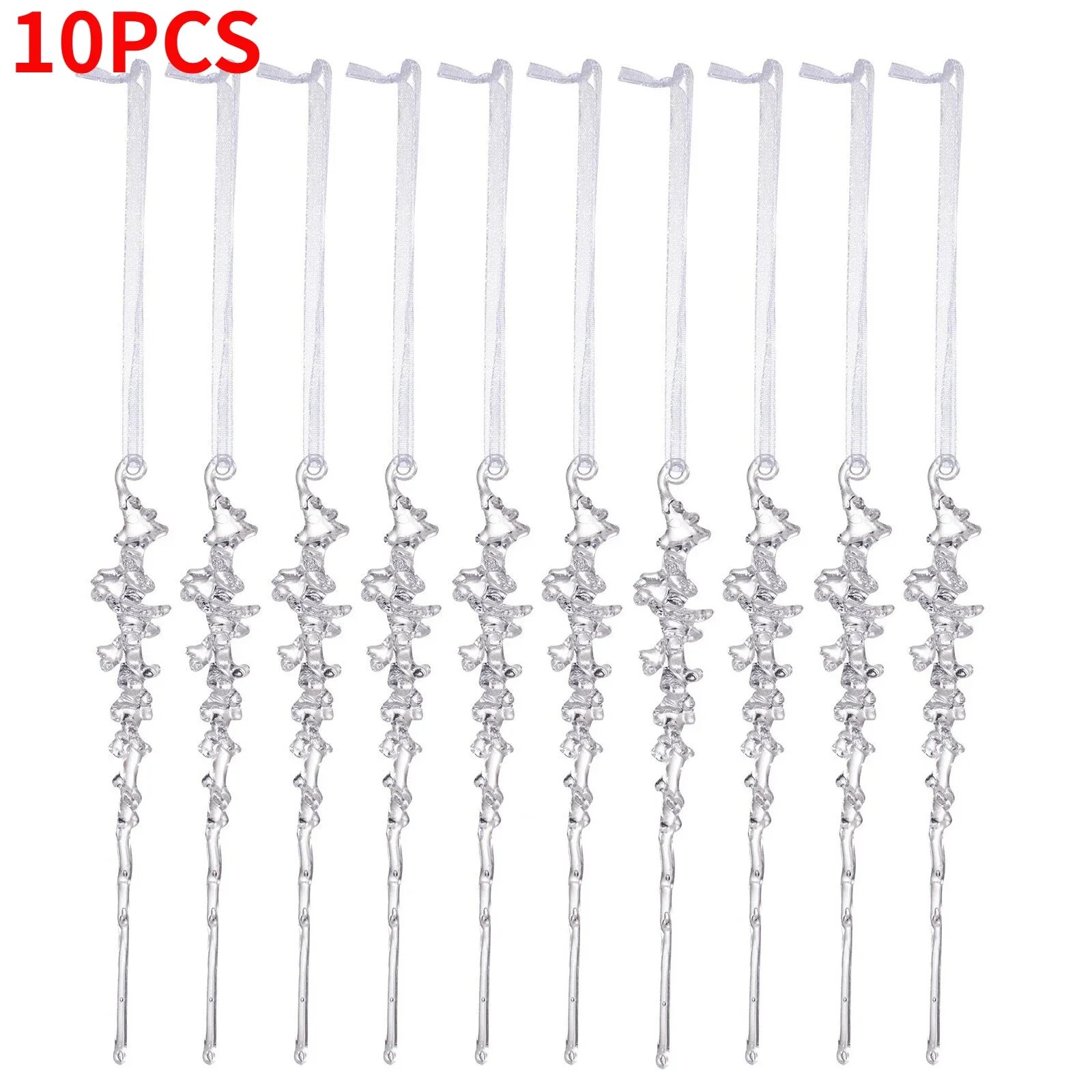 10PCS Прозрачные акриловые новогодние подвески