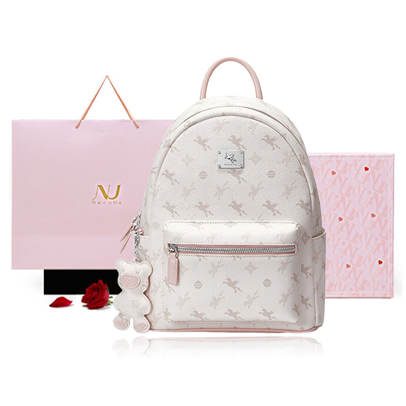 Рюкзак женский NUCELLE ПВХ большой разноцветный, peach pink, M EU