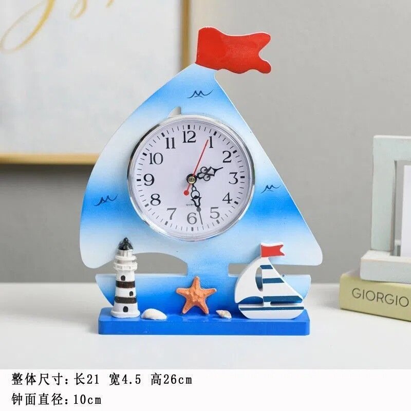 Средиземноморский стиль INS, высококачественные часы, океанский стиль, бесшумные настольные часы, украшение для гостиной, настольные часы для демонстрации