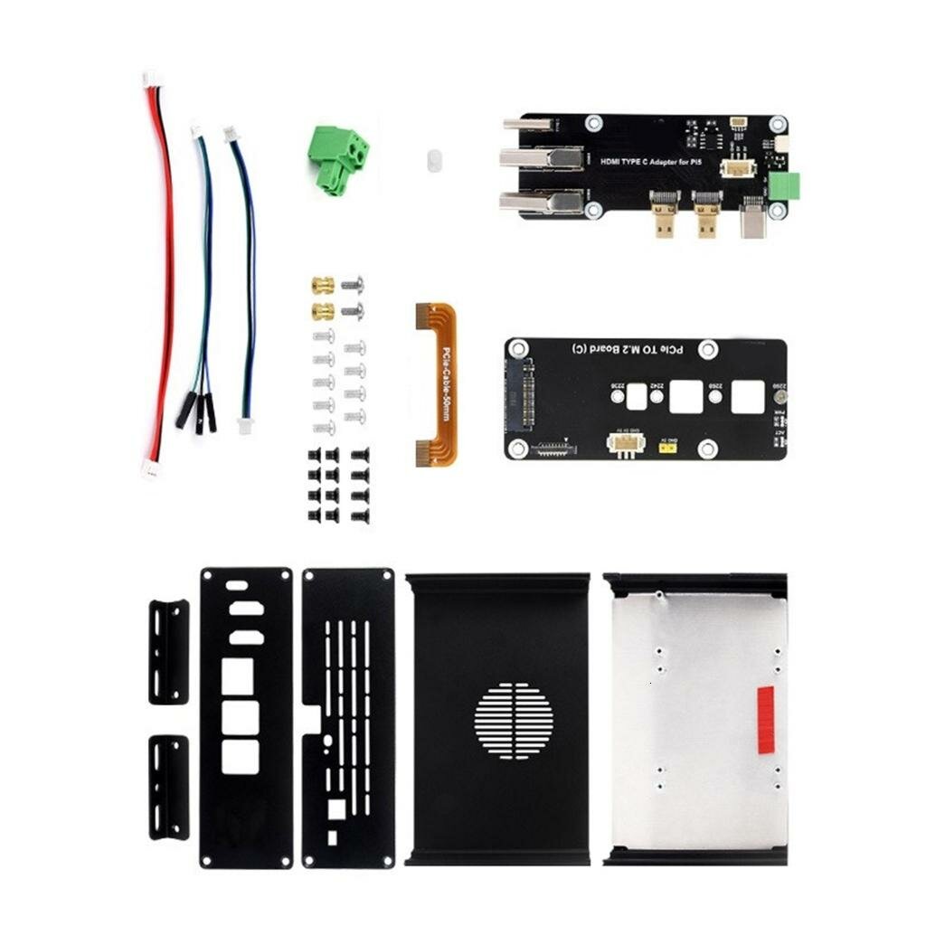 Корпус для RPi 5 с PCIe и расширением Ethernet USB3.2, Тип А