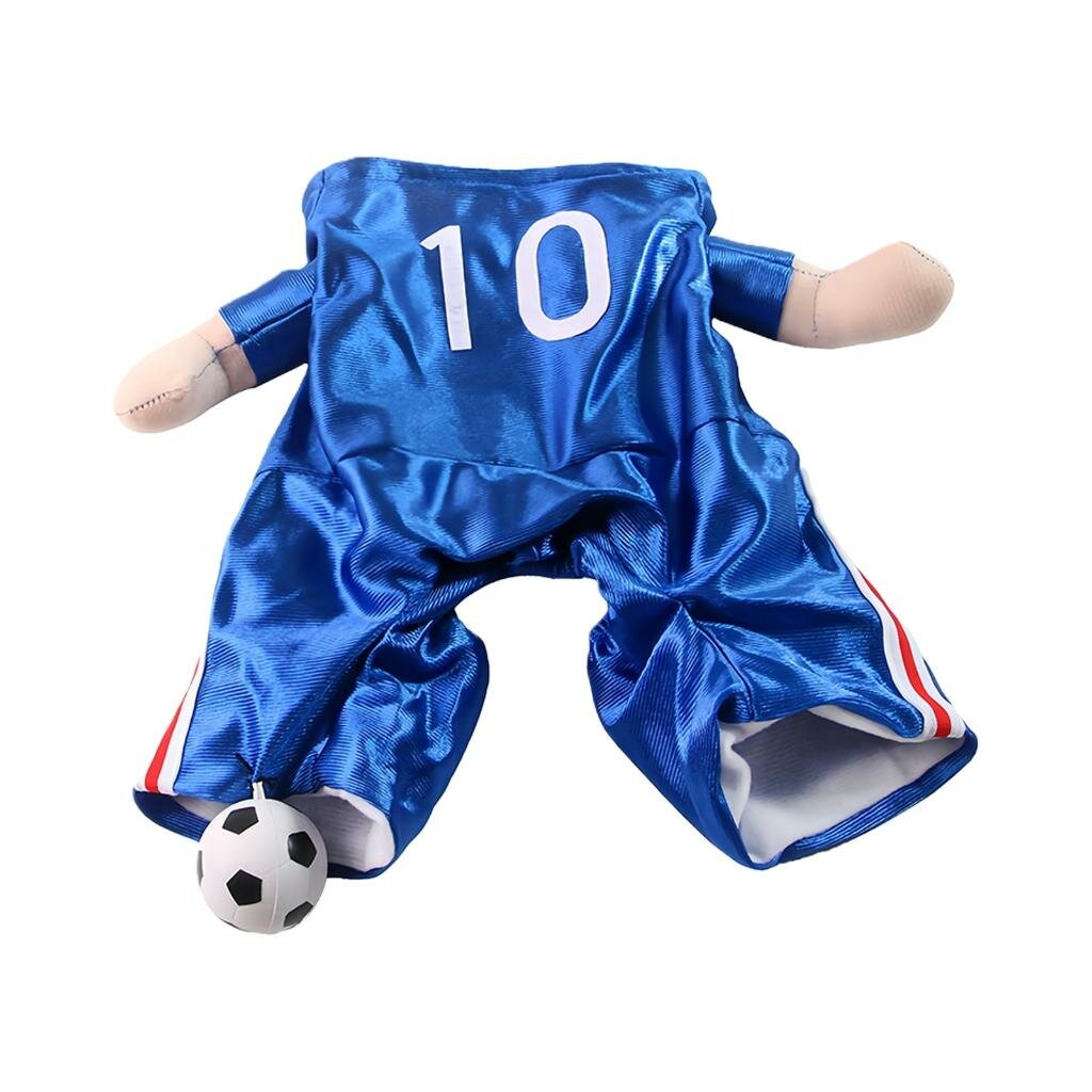 Костюм футболиста для собаки, Синий - S
