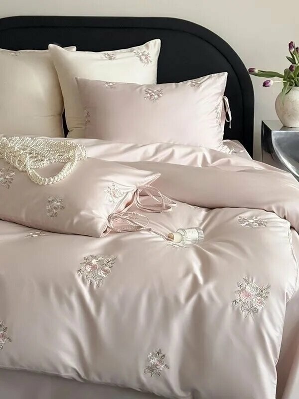 Комплект постельного белья, Мако-сатин, Евро, наволочки 48x74