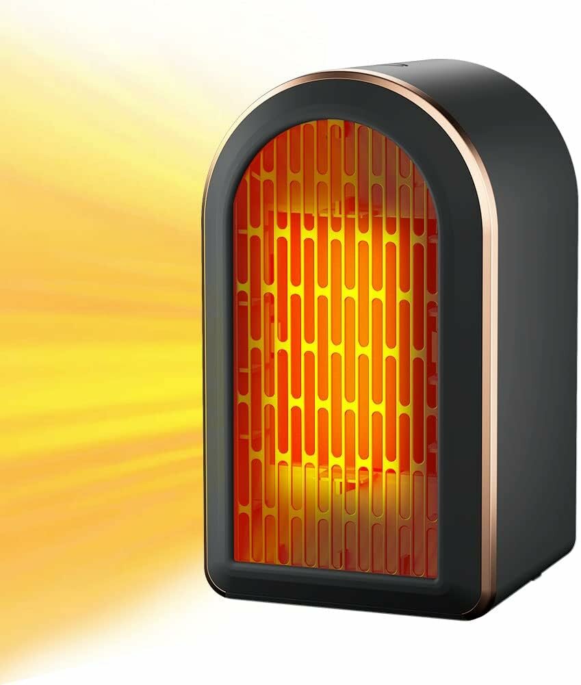 Обогреватель для помещений, обогреватели для использования в помещении 1200Вт, двухступенчатое регулирование, керамическое нагревание, защита от опрокидывания, защита от перегрева, двойная защита, без запаха, 110В (американский стандарт), 800Вт (первая