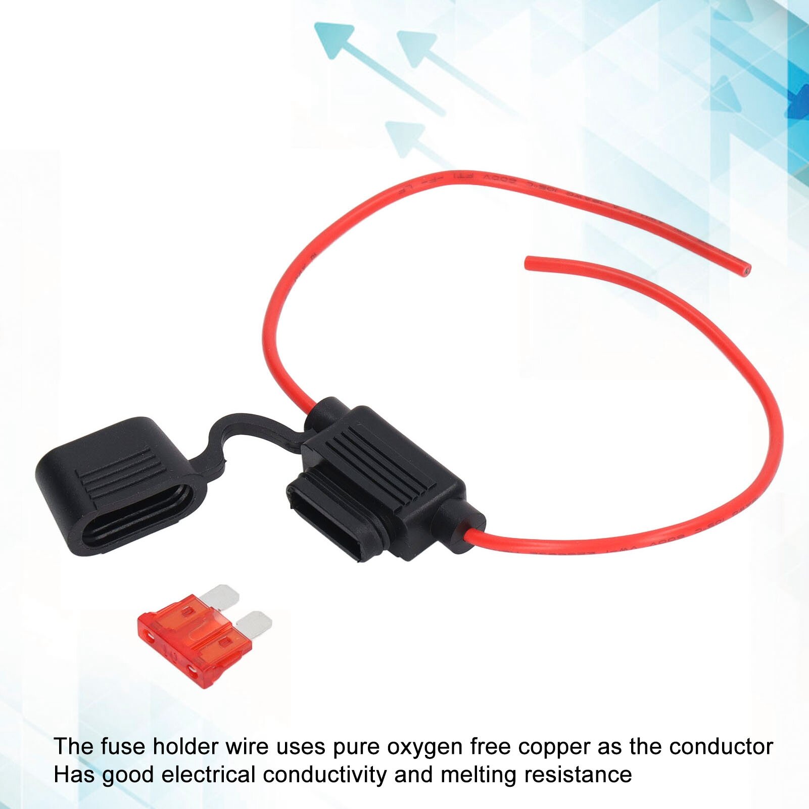 10 комплектов линейных держателей предохранителей, устойчивых к плавлению, простая проводка, водонепроницаемый держатель предохранителей с предохранителем 18AWG, 10A