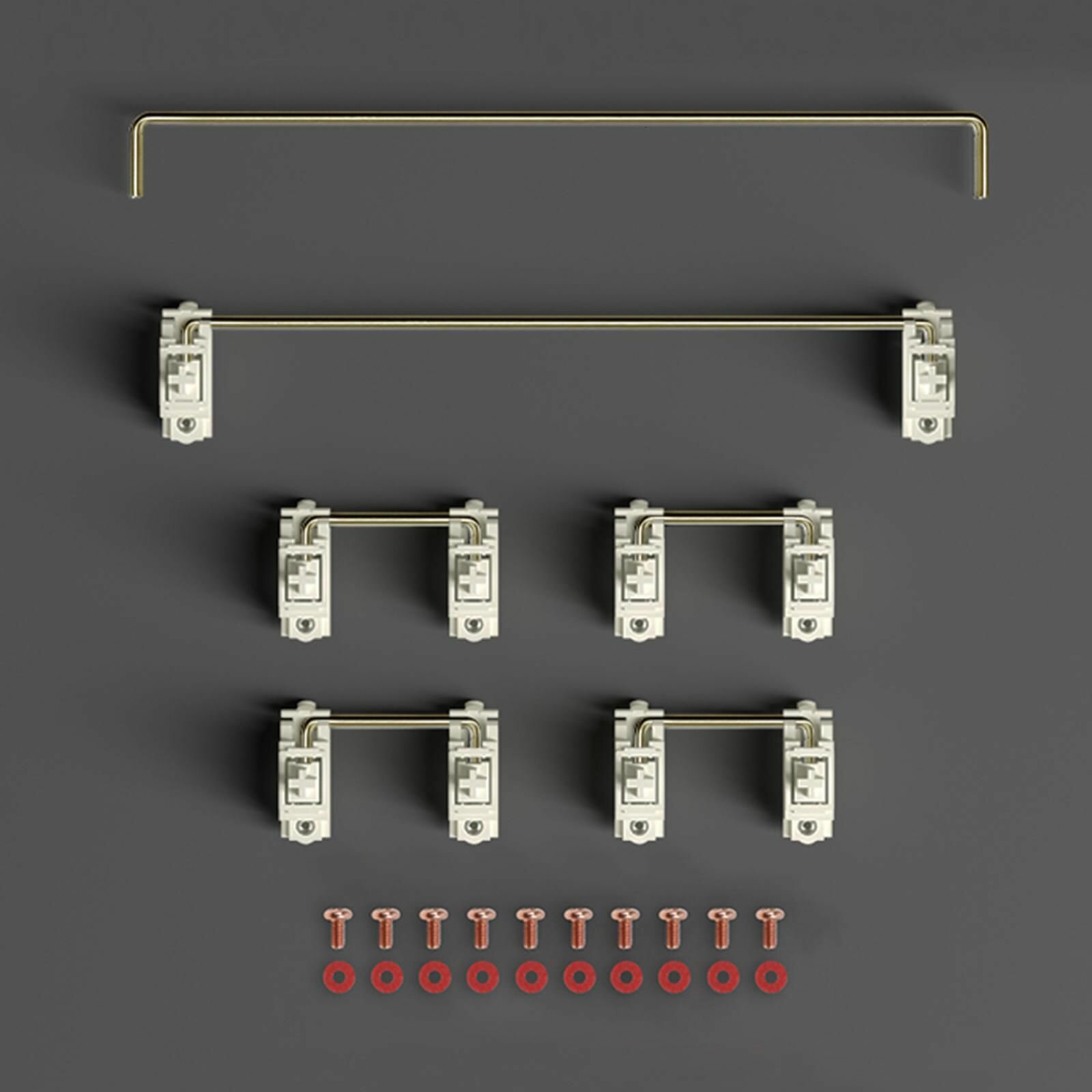 Стабилизаторы Cherry Original Plate-Mounted Satellite 6.25u 2u 7u для механических клавиатур 61/87/104/108, Молочно - белый