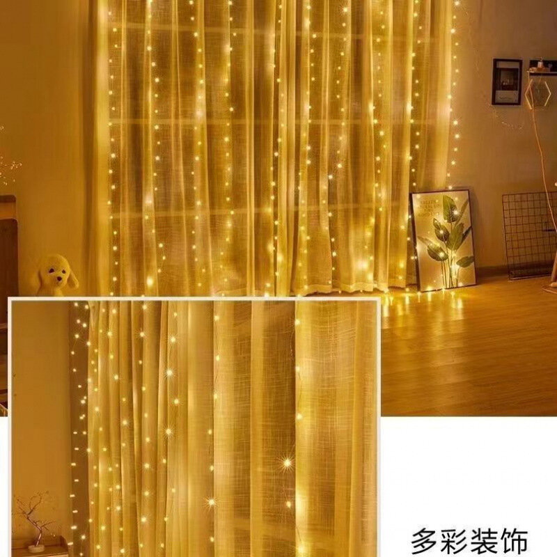 Светодиодные занавесные огни с пультом управления, электронная гирлянда звездного неба, интернет-знаменитость, водопад, декор для комнаты, разноцветные огни