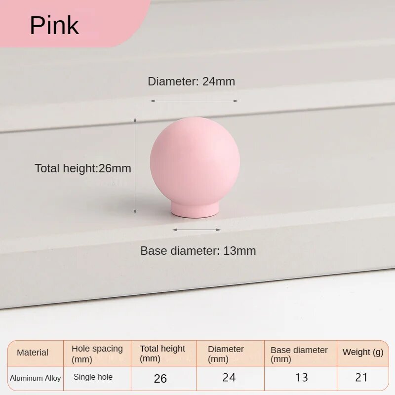 Керамические ручки для шкафа MARUAT 4pcs, Pink knob