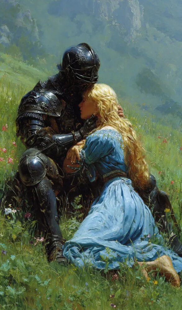 Алмазная Мозаика "Рыцарь И Девушка" 40X50 См Алмазная Вышивка / Картина Стразами Подарков / Украшения