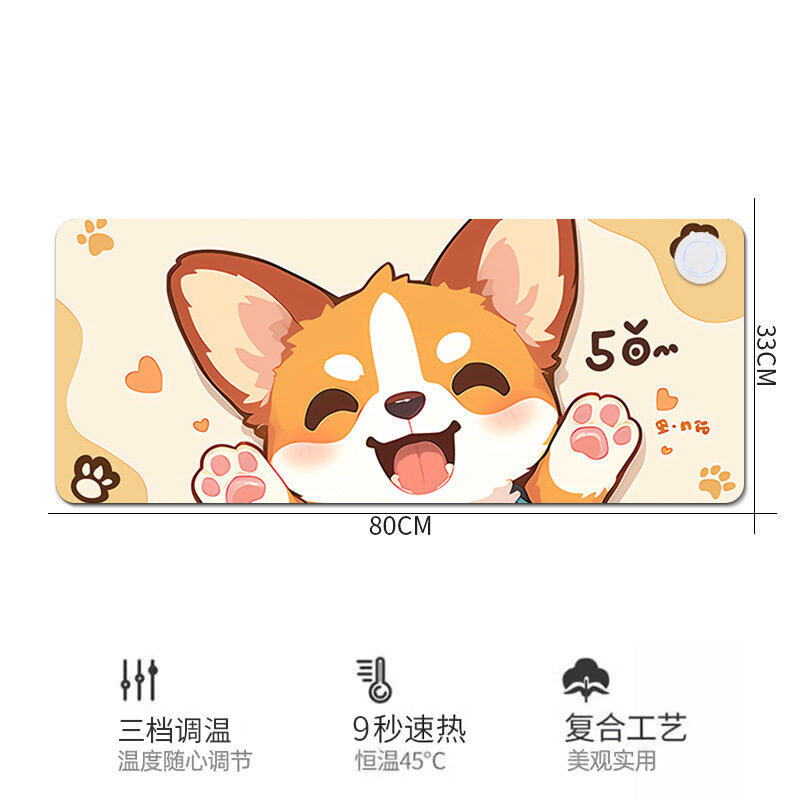 Нагреваемая мышь, коврик для стола с подогревом, интеллектуальный таймер постоянной температуры, офисный коврик из PU кожи, водонепроницаемый, подогреватель для рук, оптовая продажа