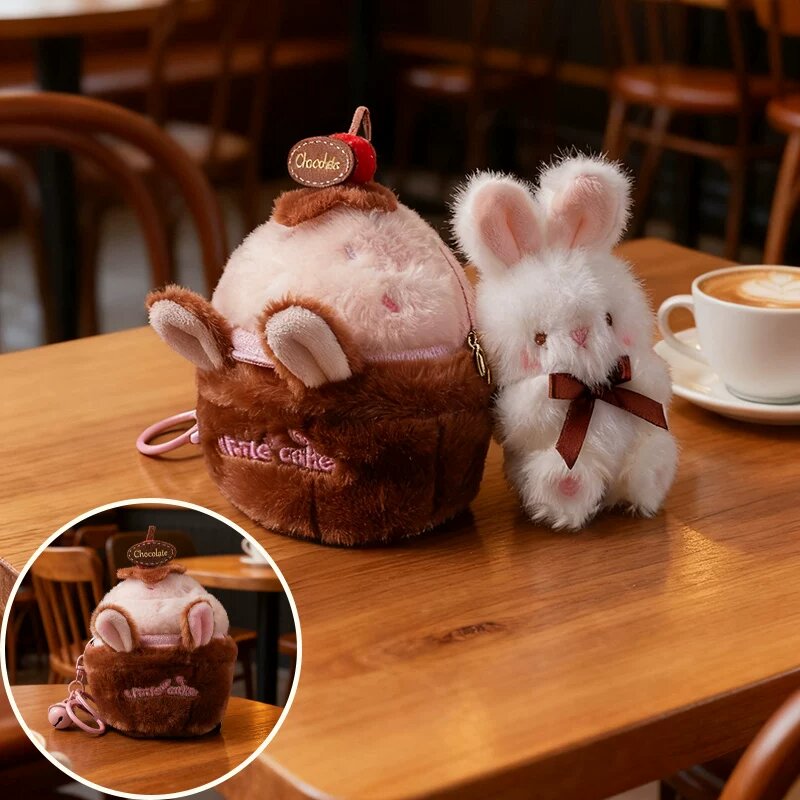 TQ Теплый Шоколад Пирожное Уютное Плюшевое Брелок для Зайцев, Мягкая Игрушка Подарок, 12x9см
