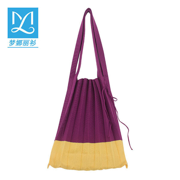 Сумка для покупок с плиссированным дизайном, складная, цветная, вязаная, одно плечевая, аккордеонная сумка для женщин, пэчворк