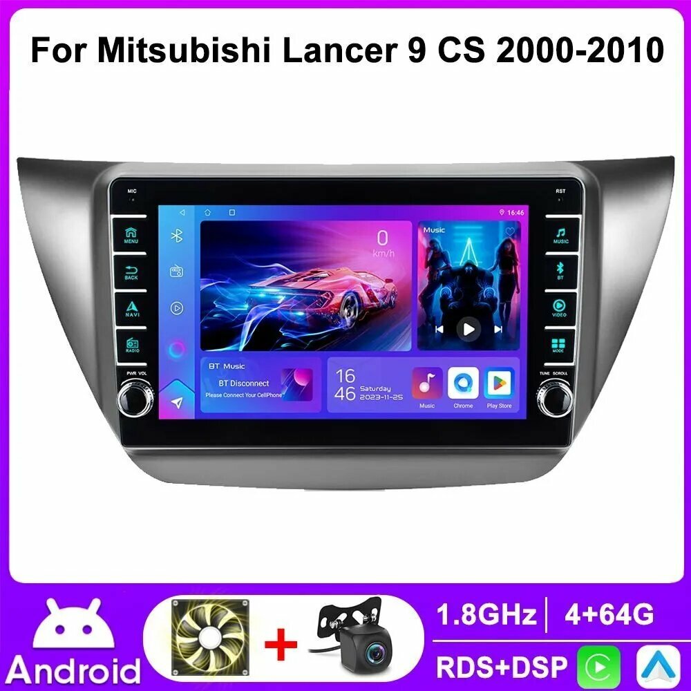 TOYOUSONIC Автомагнитола, диагональ: 9", 2 DIN, 4ГБ/64ГБ