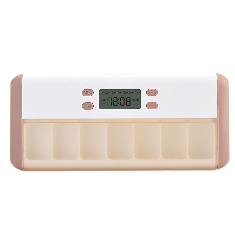 Умный электронный маленький контейнер для таблеток с таймером, будильником, голосовым напоминанием, портативный органайзер для лекарств для пожилых, еженедельный органайзер для таблеток