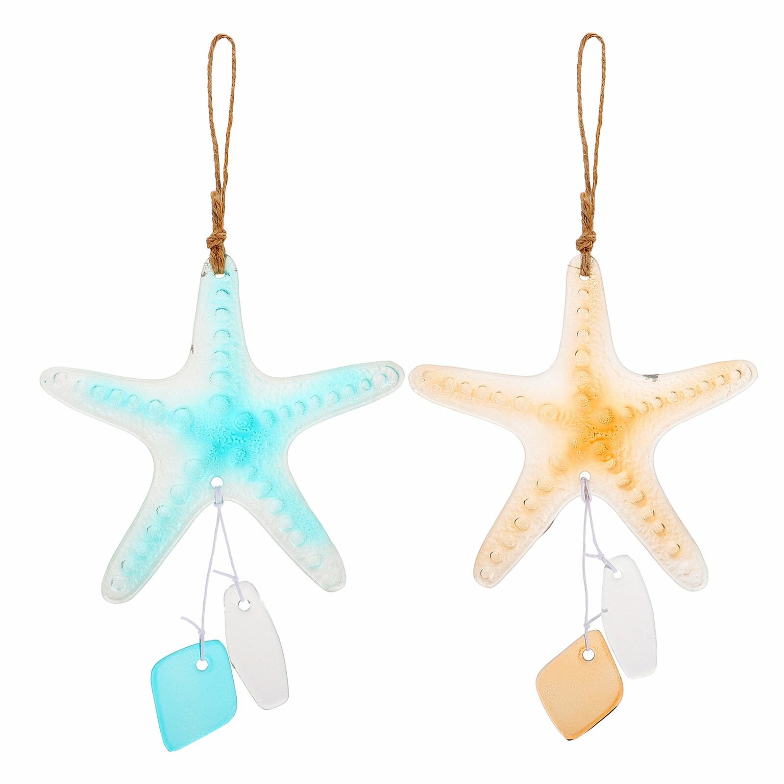 Декоративные стеклянные ветровые колокольчики с морской звездой, 10 штук для дома