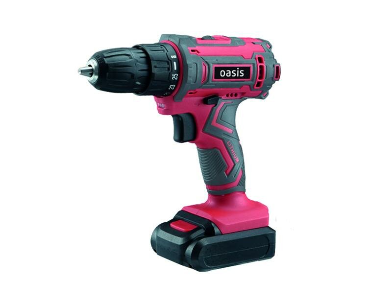 Дрель-шуруповёрт аккум.14.4В 0-350/1350 об. МИН. Крут. МОМ.35НМ 2 АКК. ЛИТ. ВЕС 2.1КГ OASIS