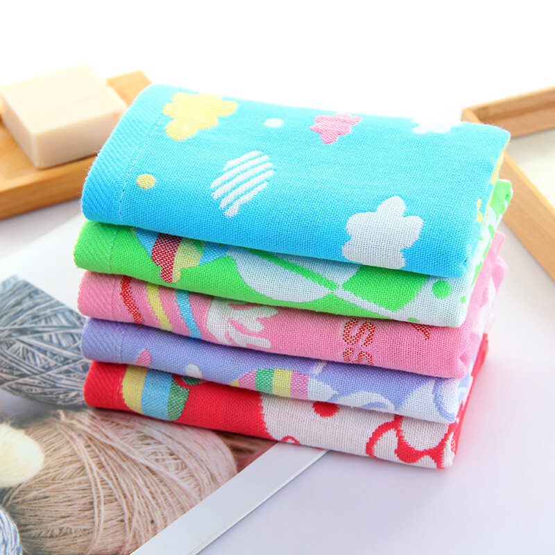 Марлевые детские полотенца фабрика оптом, хлопковое трехслойное Марлевое полотенце, мультфильм, дети, детские полотенца