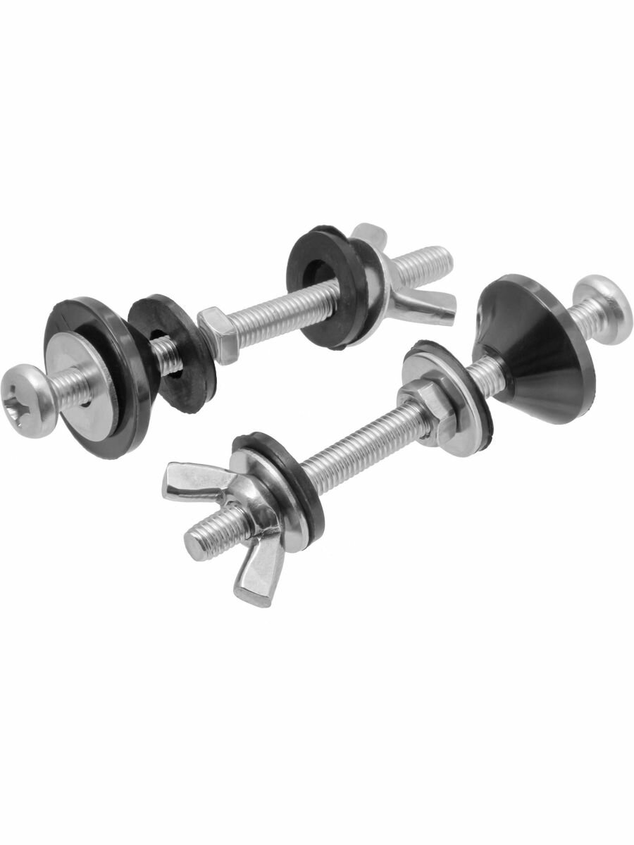 Крепление бачка к унитазу М8 с гайкой "барашек" (Premium, нержавеющая сталь АISI 304, комплект 2 шт.)