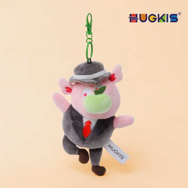 HUGKIS Карточный свинка-ключница плюшевая игрушка - дизайн 'Завтрашний ребёнок', 10 см, мягкая игрушка для детей, милый