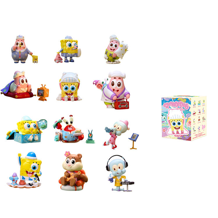 Фигурки унисекс POP MART Collection Pajama Party SpongeBob/Squidward/Patrick Star Single Mystery Box (Random Pick)