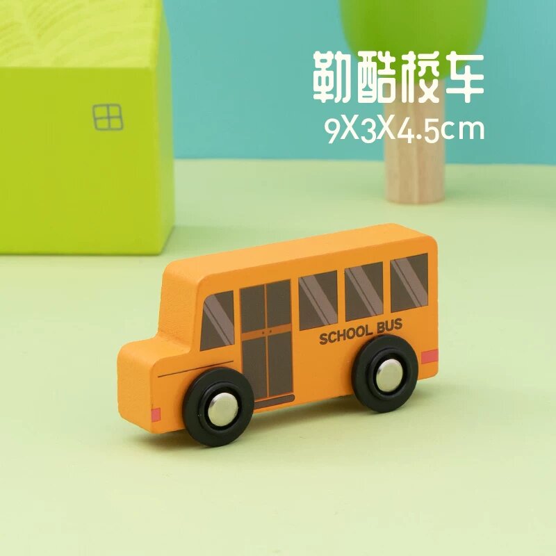 Деревянный школьный автобус игрушка для мальчиков 3-6 лет, прочная деревянная модель с реалистичными оконными