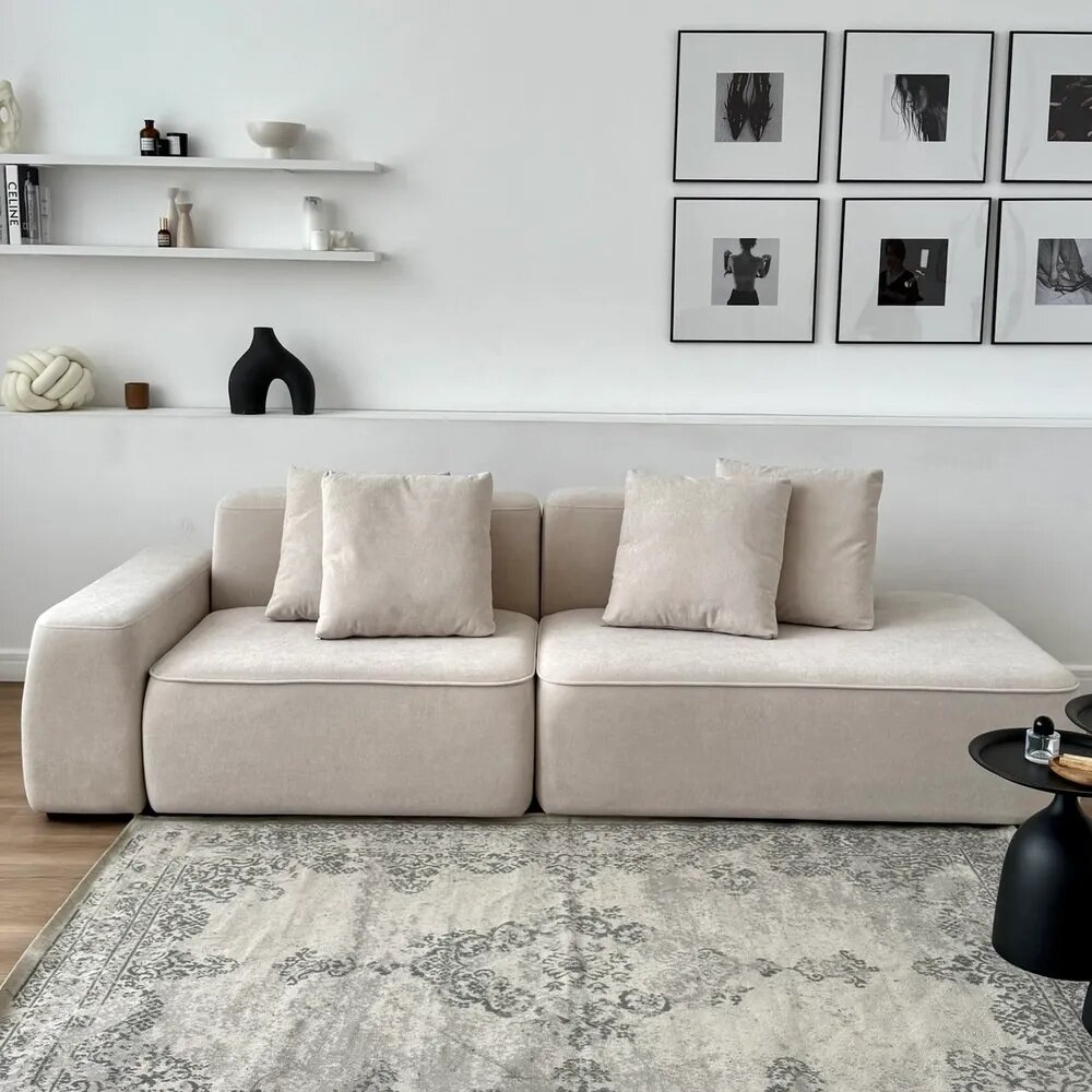 Mebelroom.shop прямой диван Норд, модульный, 270х100х74 см, микровелюр
